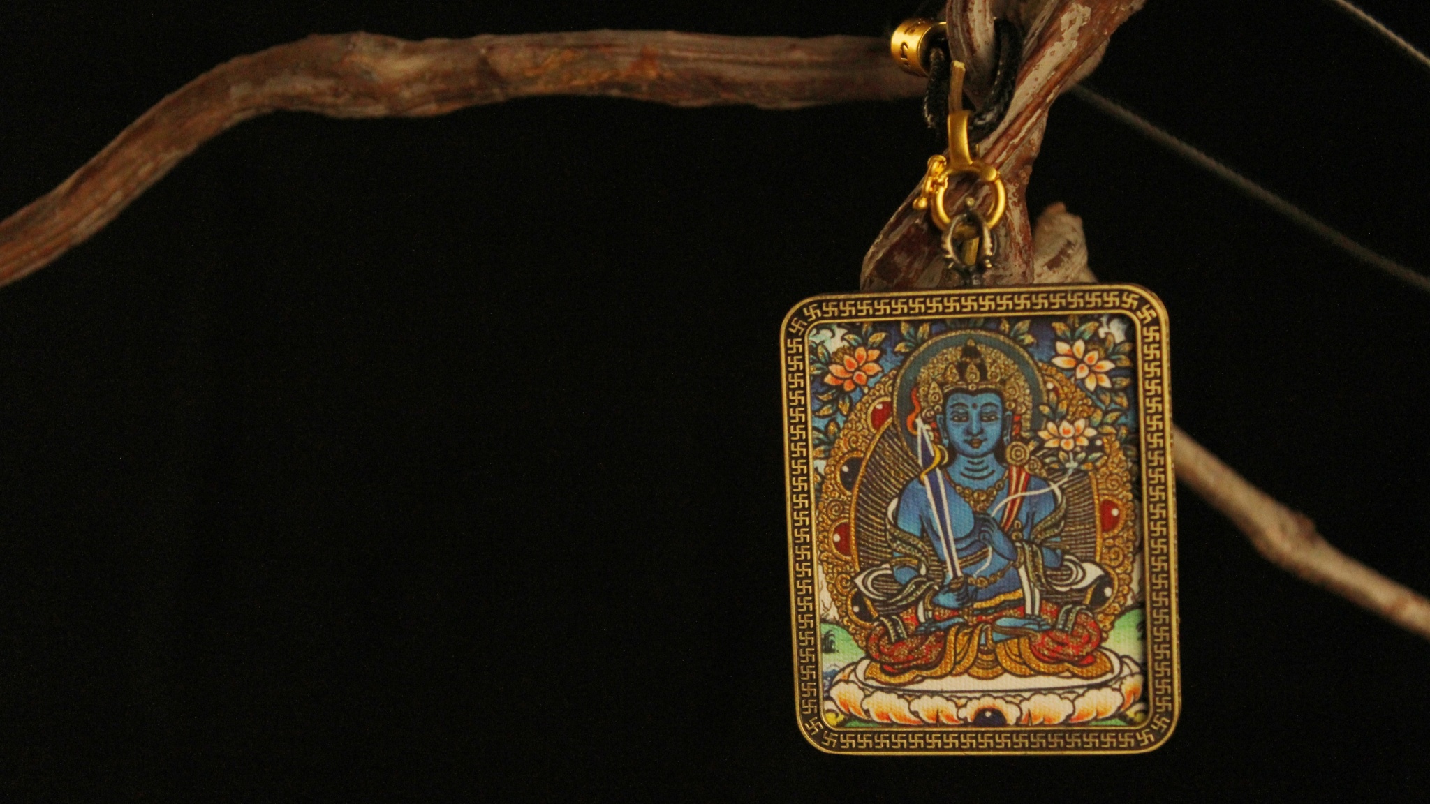 Handcrafted Peaceful Deity Thangka Pendant Necklace: A Refined Tibetan ...