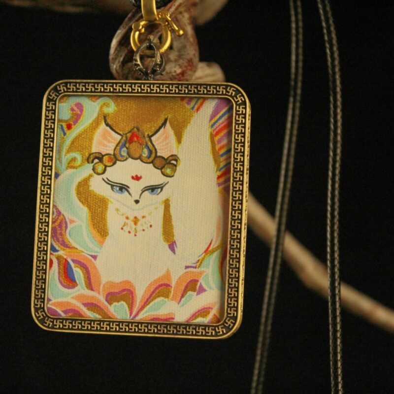 Celestial Fox Guardian Pendant – Contemporary Mythic Art - tanfog.com